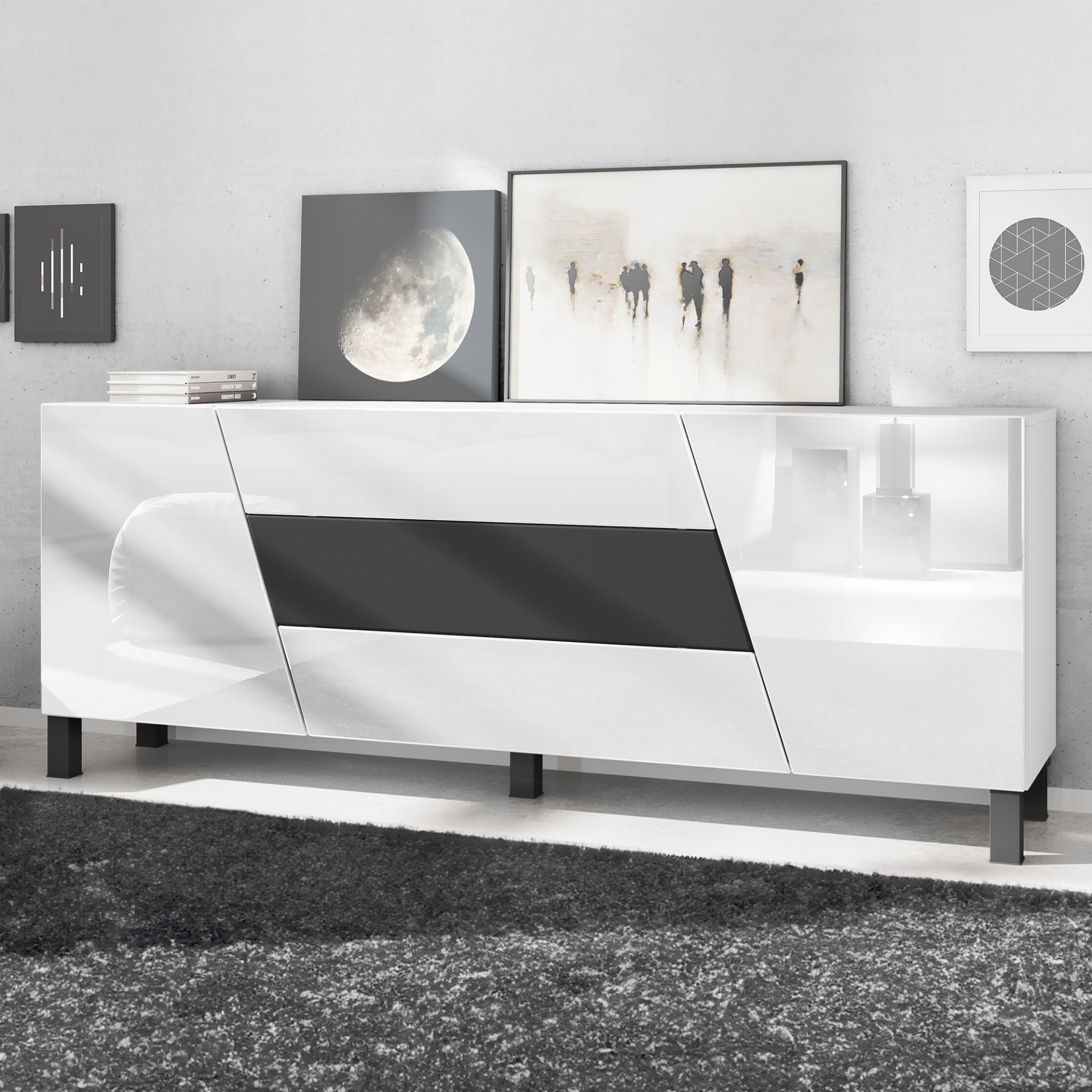 Sideboard Schwarz Weiss